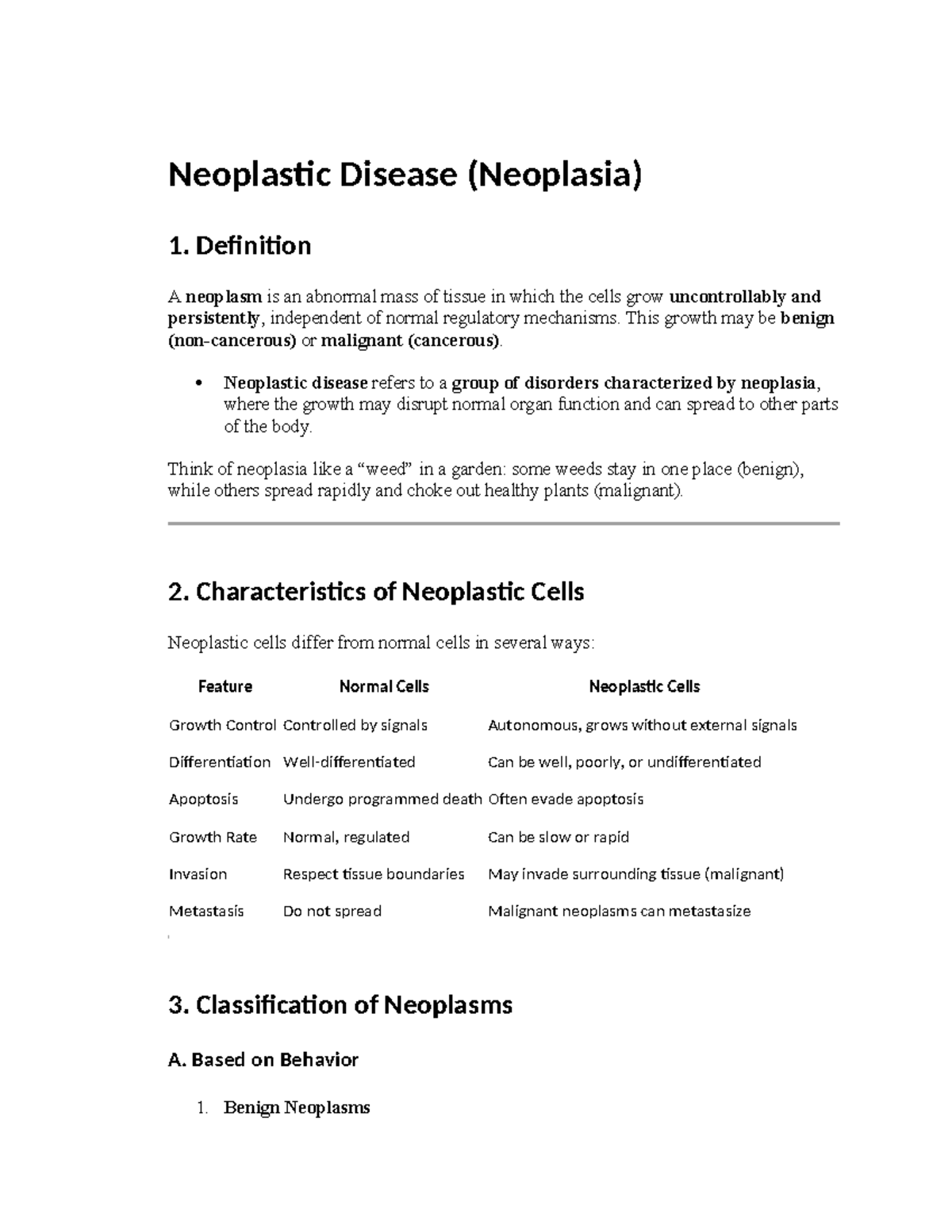 Neoplastic Disease Overview: Definitions, Characteristics, and ...
