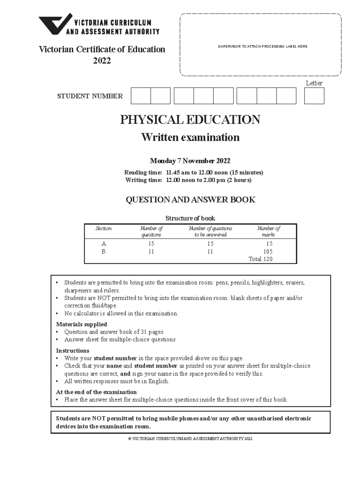 2022 PHYSICAL EDUCATION FINAL EXAMINATION GUIDELINES AND QUESTIONS ...