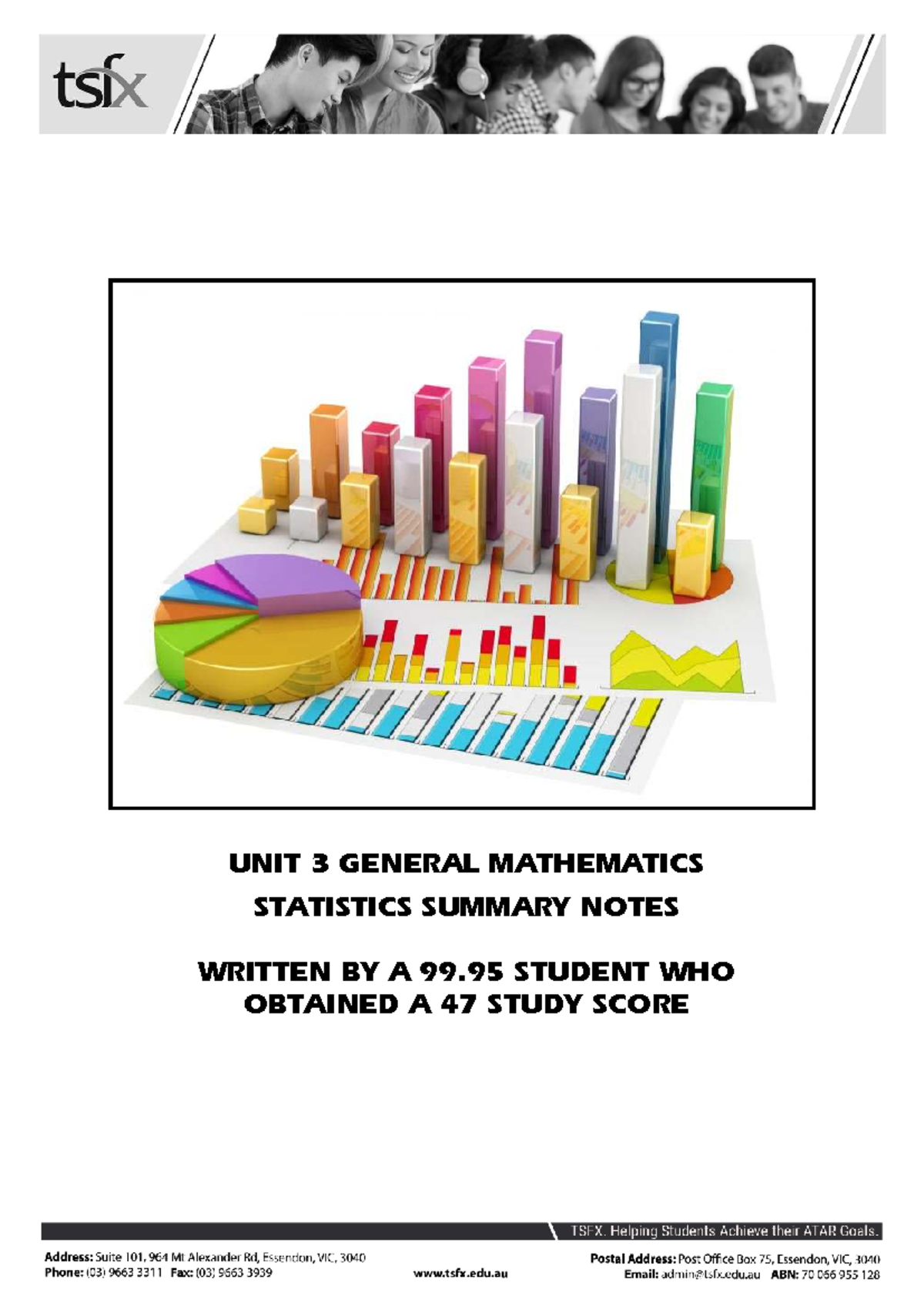 Unit 3 General Mathematics Statistics Summary Notes - TSFX 2023 - Studocu