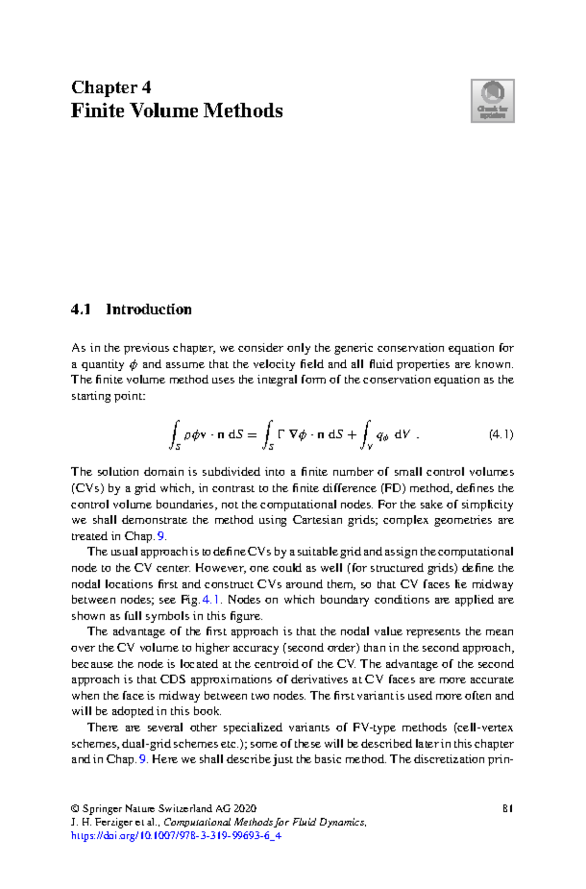 Chapter 4: Finite Volume Methods - Detailed Overview and Approximations ...