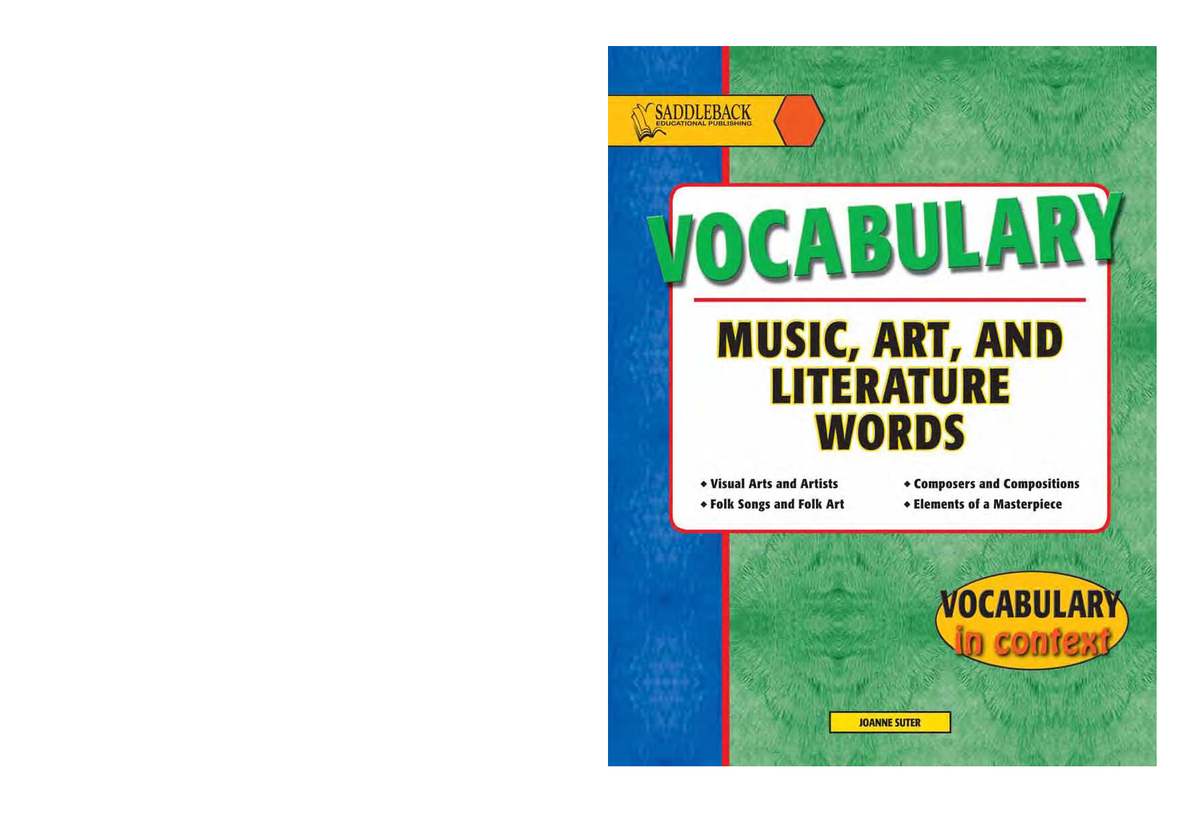 Vocabulary Study: Music, Art, and Literature Insights (Unit 1) - Studocu