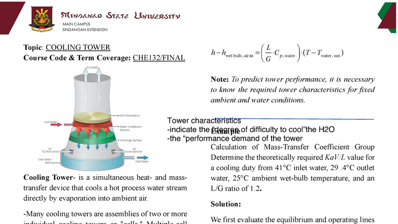 Cooling Tower Overview and Calculations - MAIN CAMPUS SINDANGAN ...