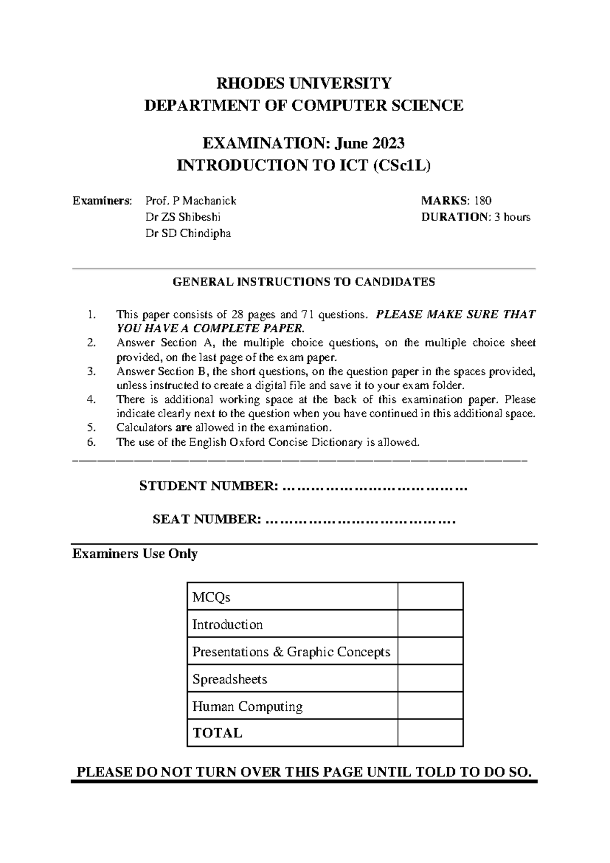 CSc1L Final Exam: Introduction to ICT June 2023 Comprehensive Guide ...