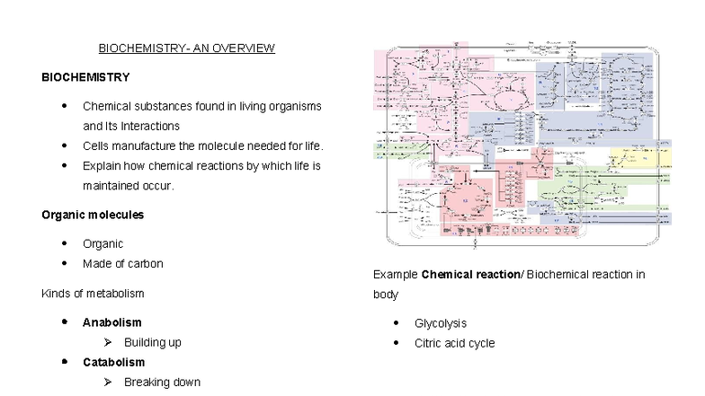 L3 - Biochemistry Overview: Chemical Substances & Reactions - Studocu