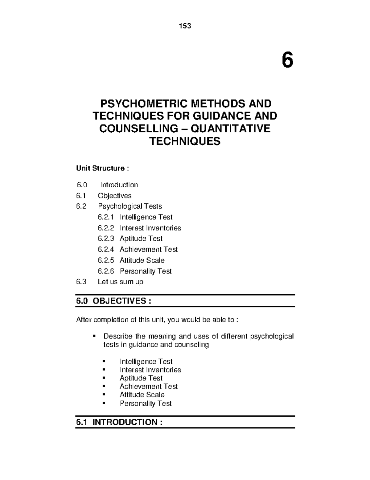 Psychometric Methods for Guidance & Counseling - Unit 6 Summary - Studocu