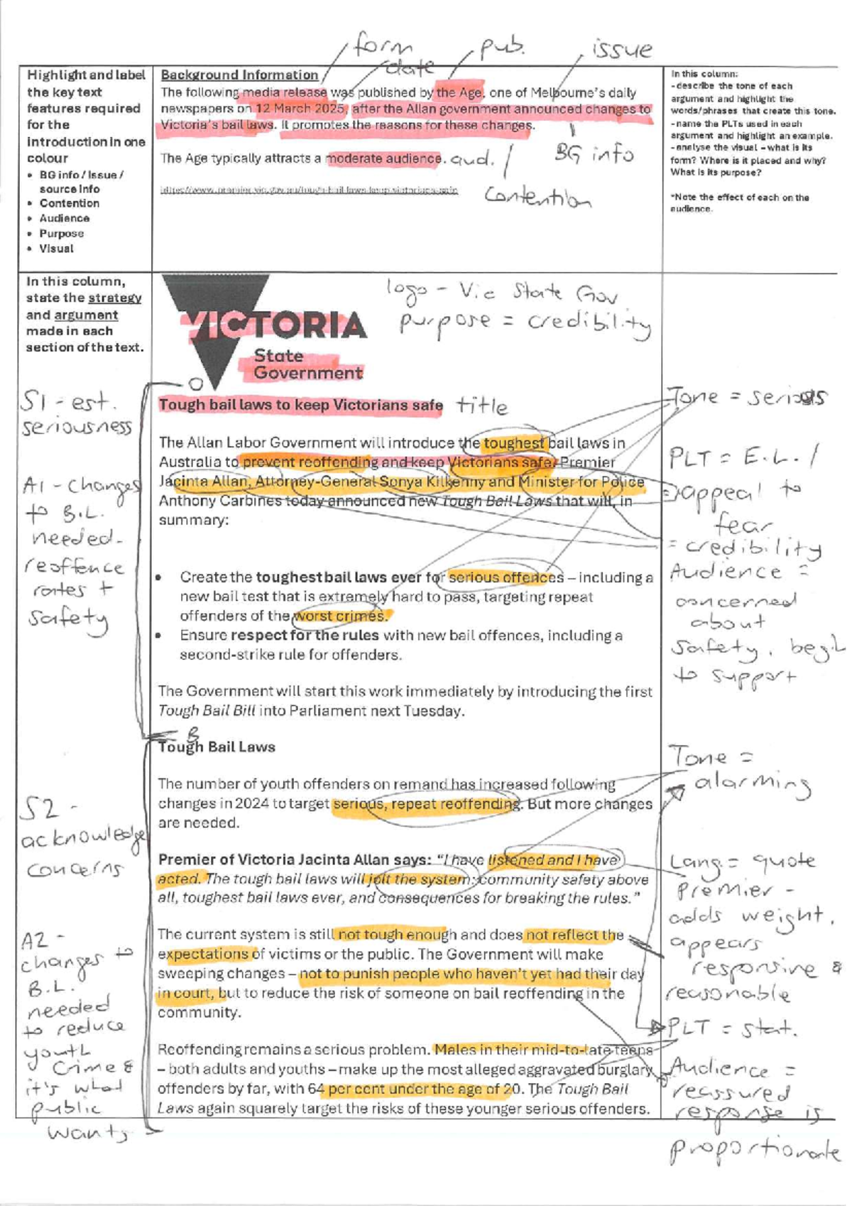 Sample Annotation of Media Release: Analysis of Tone and Audience ...