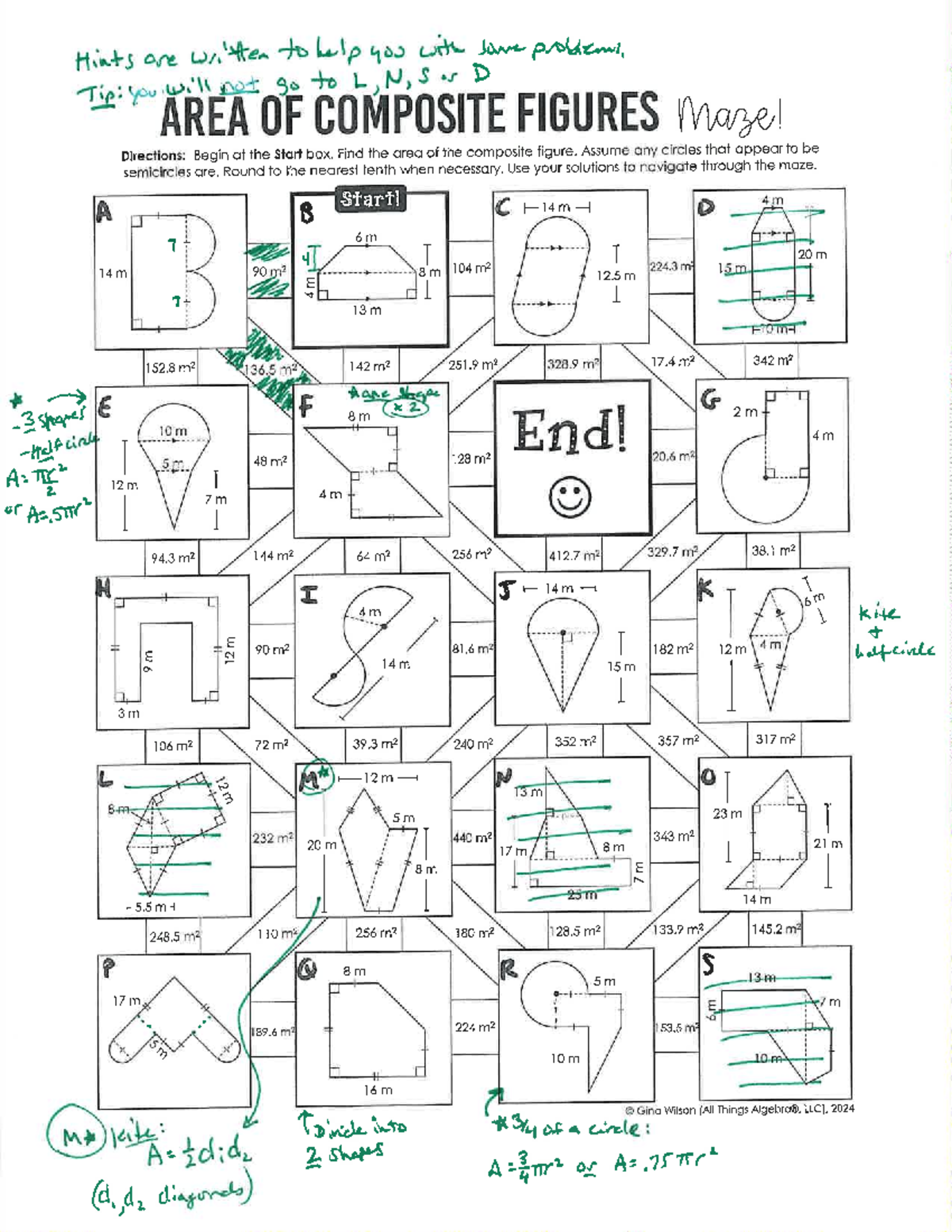 3-16 Area of Composite Figures Maze Worksheet - Studocu