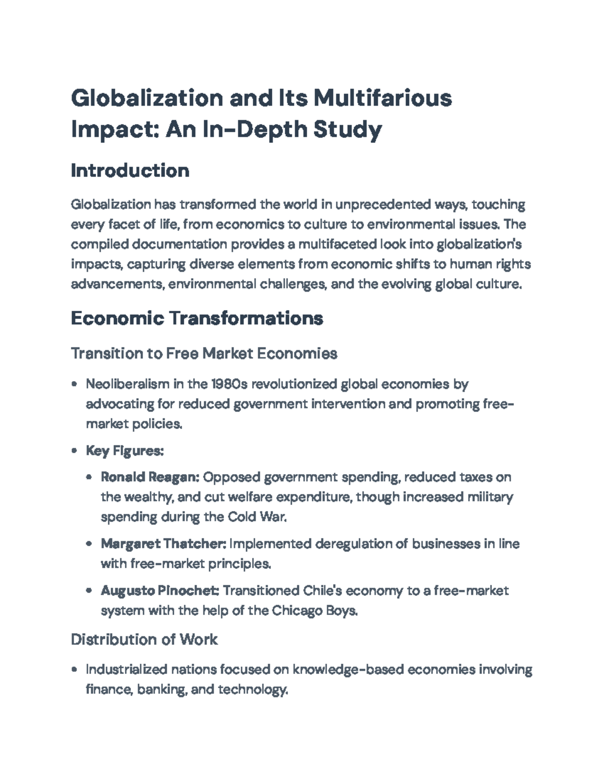 Globalization and Its Impact: A Comprehensive Study (Course Code: GEC ...