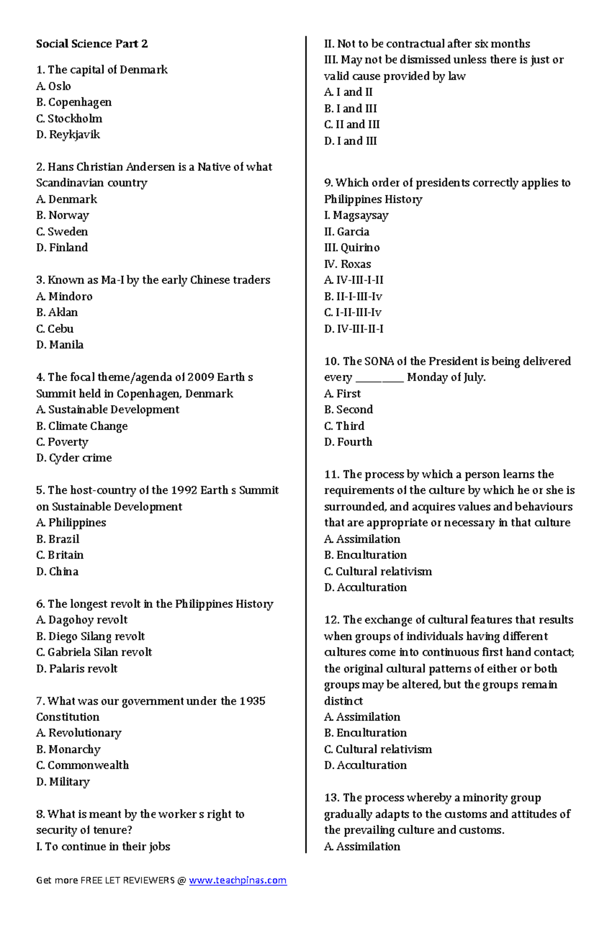 Social Science Part 2: Lecture Notes on Key Concepts and Events - Studocu