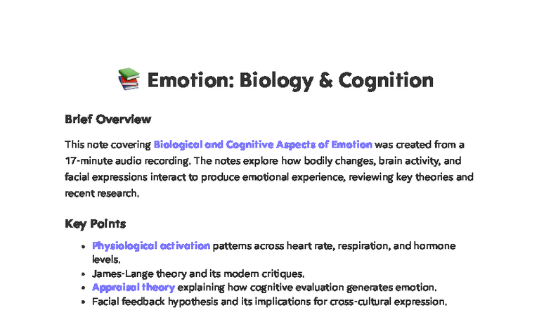 Biological & Cognitive Mechanisms of Emotion: Key Theories & Insights ...