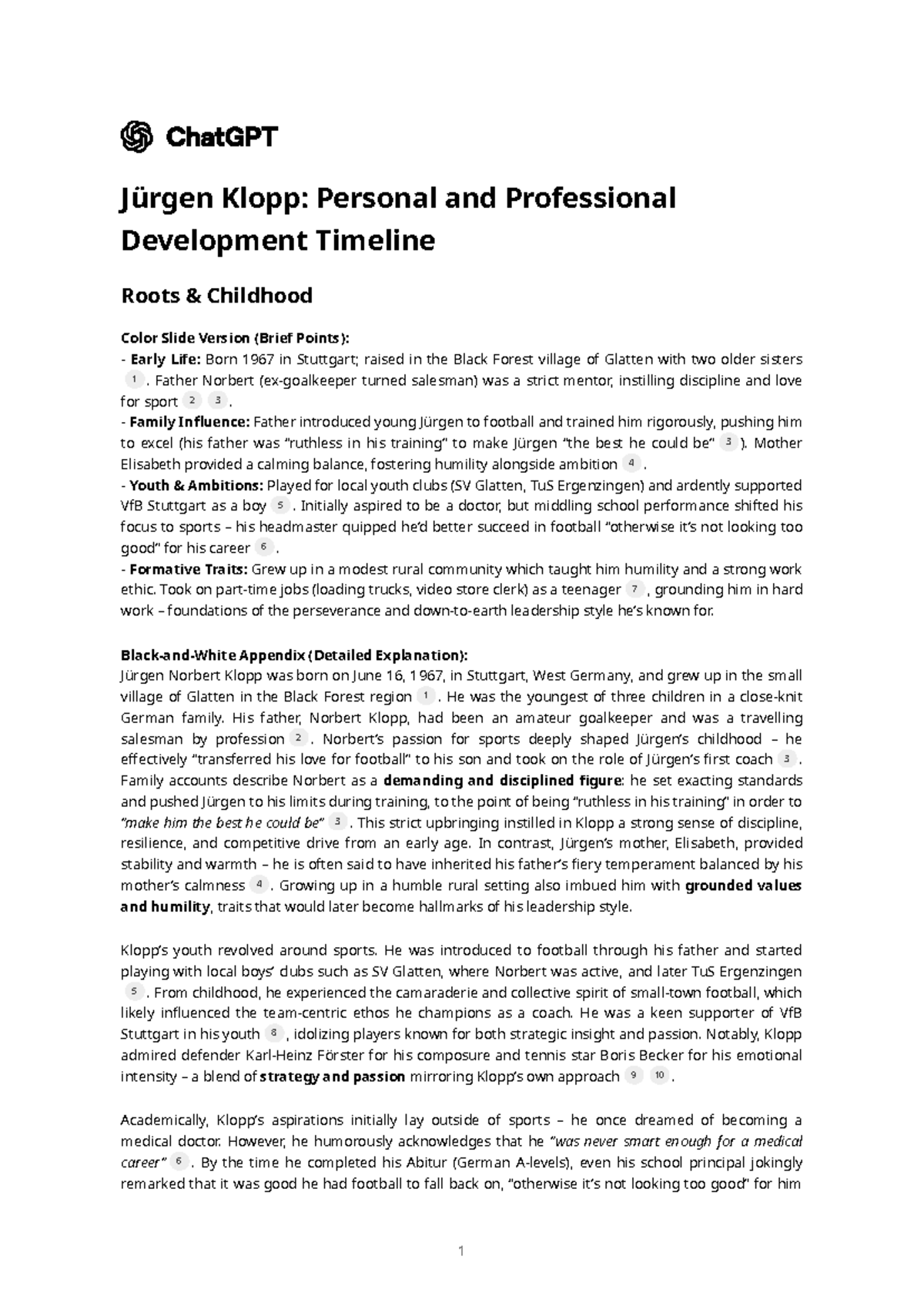 Jürgen Klopp: Personal & Professional Development Timeline (Course Code ...
