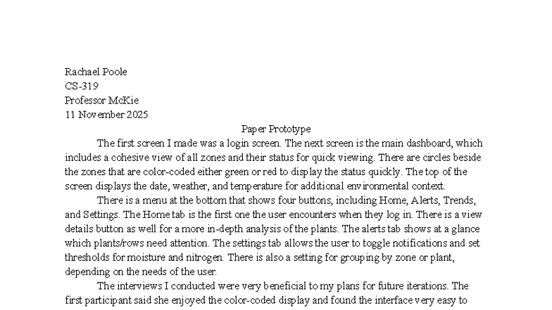 3-3 Paper Prototype: User Feedback & Dashboard Design Insights - Studocu
