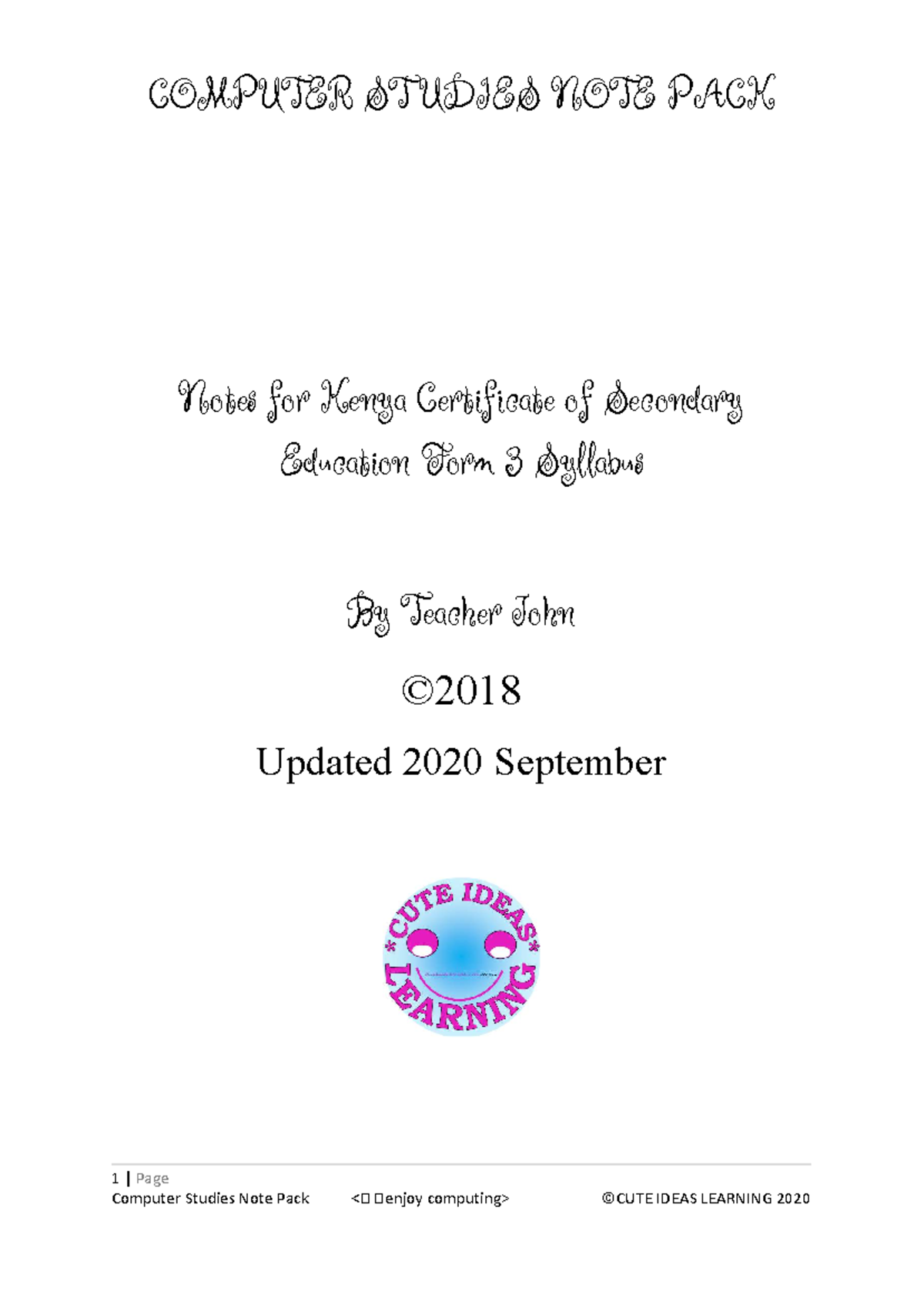 Computer Studies Form 3 Notes: Data Representation & Processing - Studocu