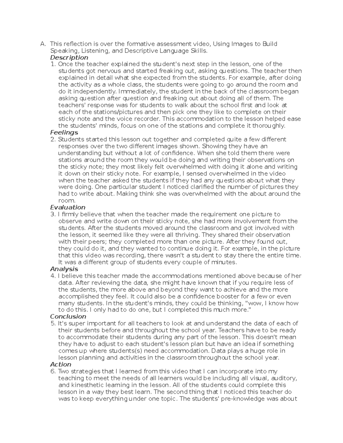 D091 task 1 Intro to Curriculum, Instruction and Assessment - A. This ...