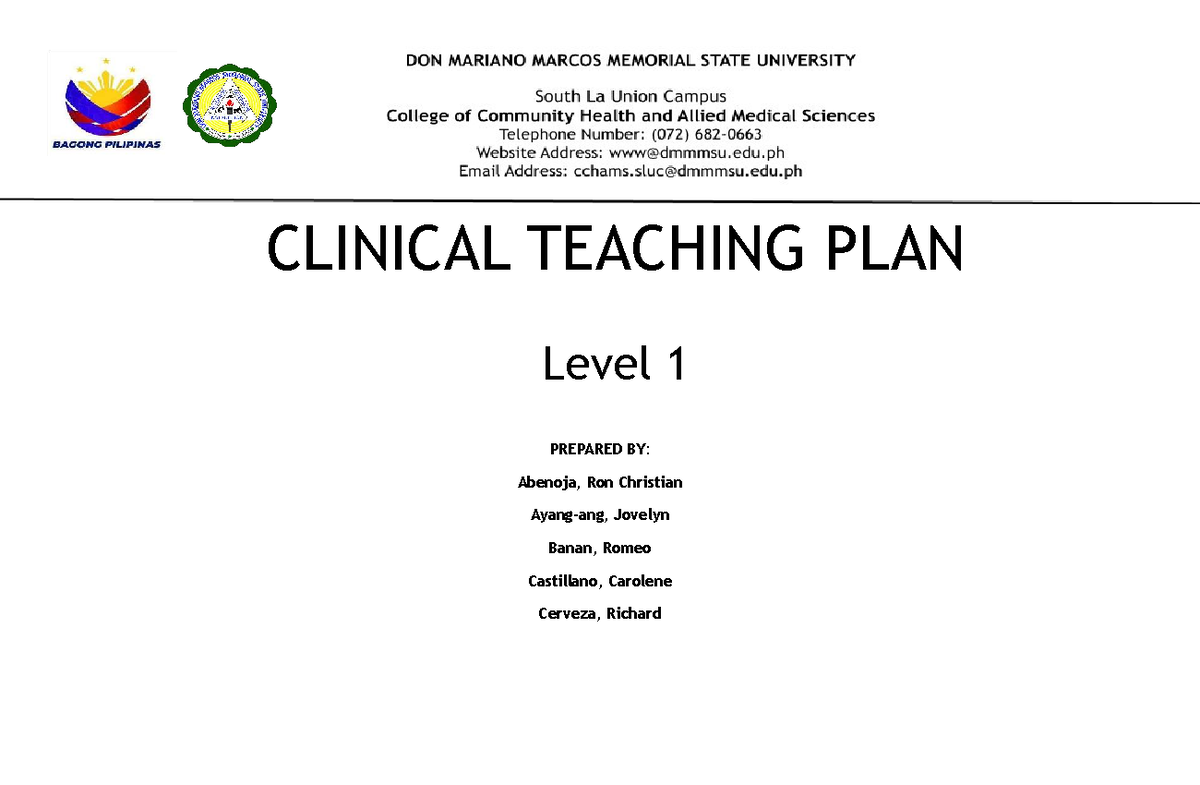 CTP Level 1: Clinical Teaching Plan and Nursing Care Fundamentals - Studocu