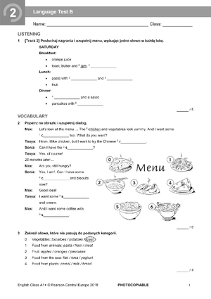 EC A1P - Answer Key Unit 4 - English Class A1+ Unit 4 Answer Key English Class A1+ © Pearson ...