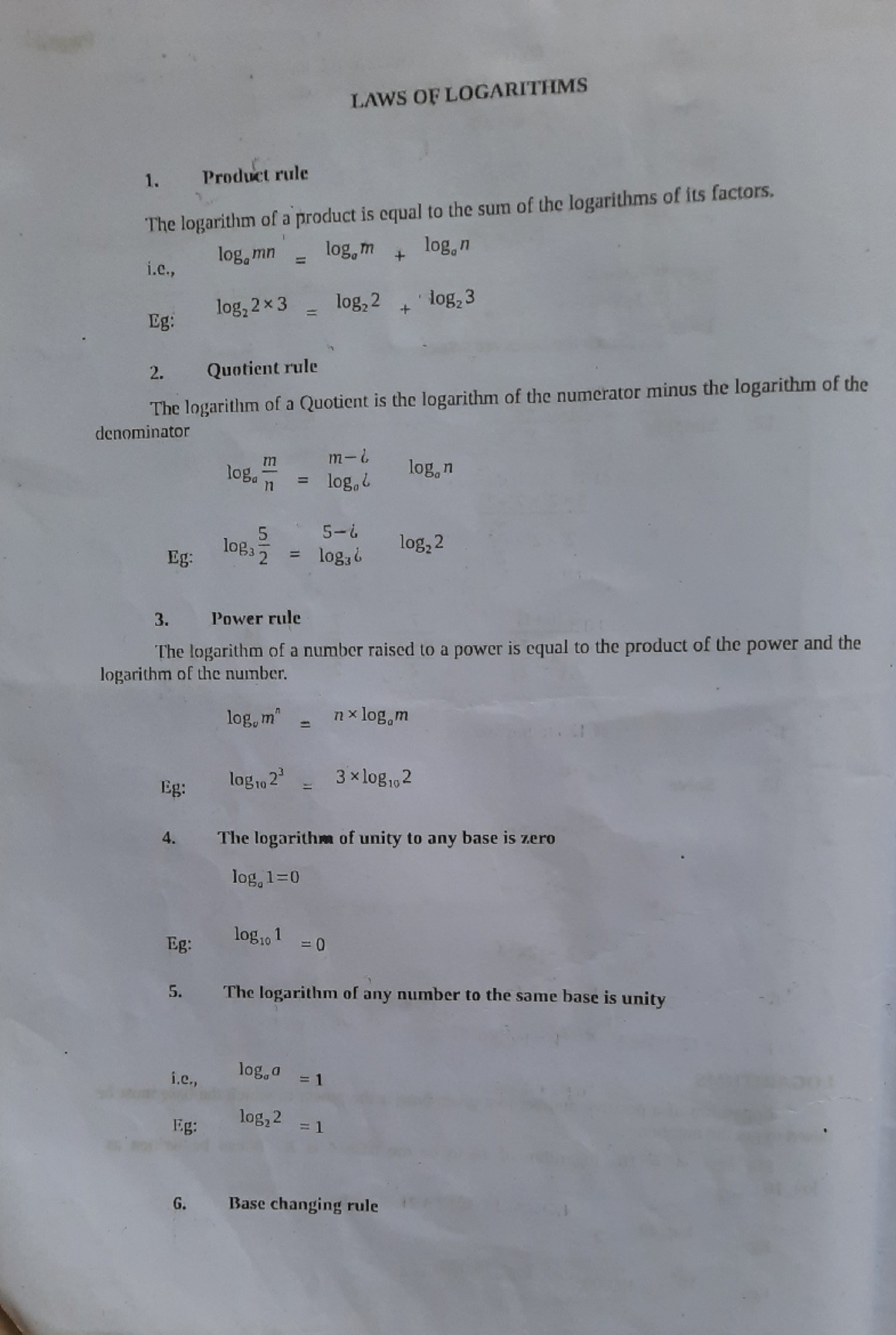 Laws of logarithms - BA Economics - Studocu