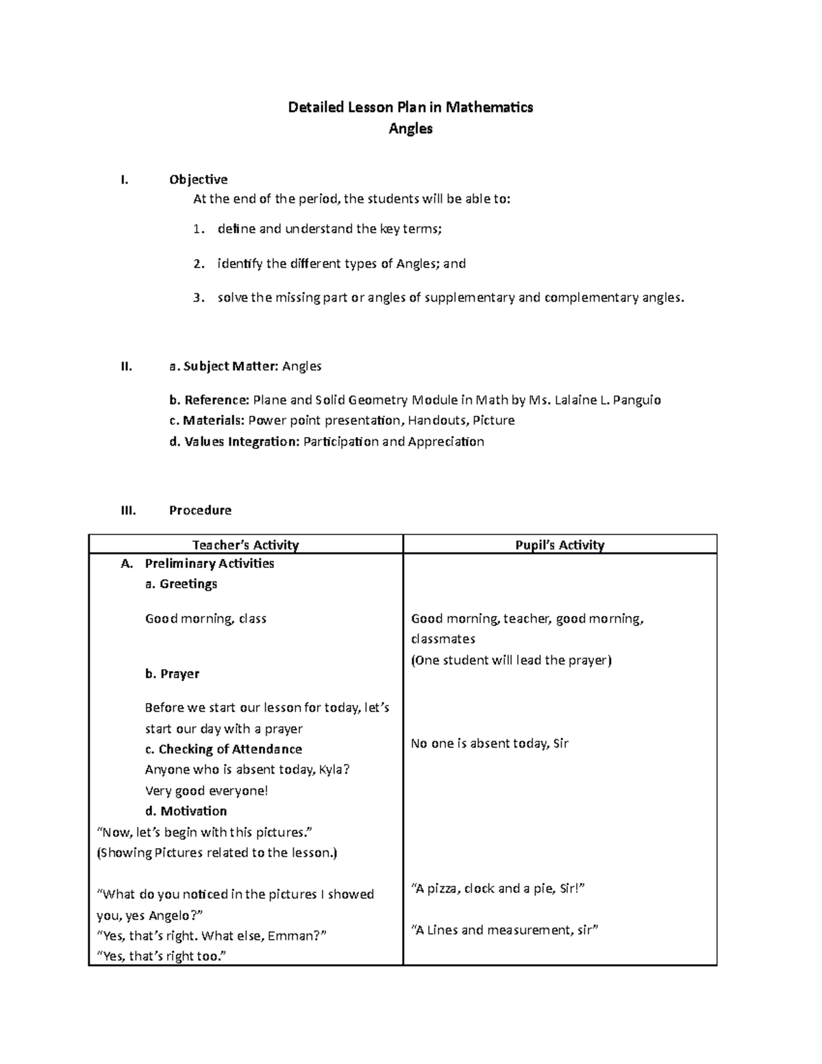Detailed Lesson Plan in Math - Detailed Lesson Plan in Mathematics ...