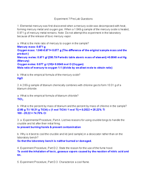 Experiment 14 pre-Lab Questions - Experiment 14 pre-Lab Questions This experiment is more about ...