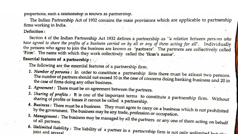 B.Com General 3 Sem: Understanding the Indian Partnership Act 1932 ...