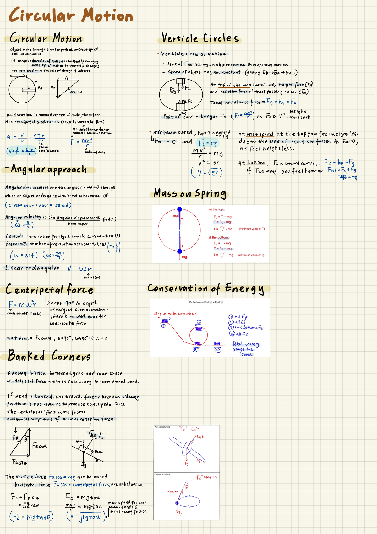 Circular Motion Notes: Understanding Velocity, Forces, and Energy - Studocu