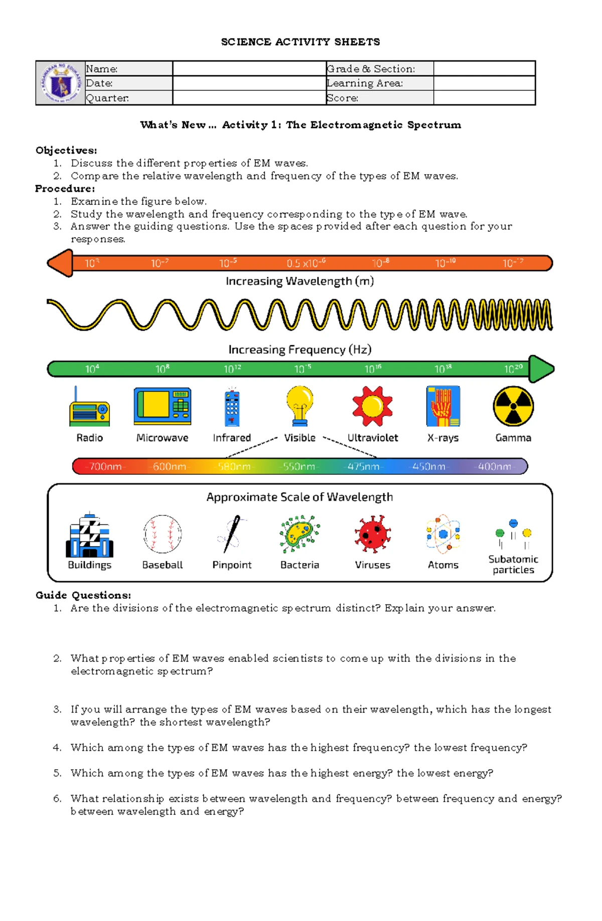 Science 10 Activity Sheets: Matter Interactions & Gas Behavior Q4 - Studocu