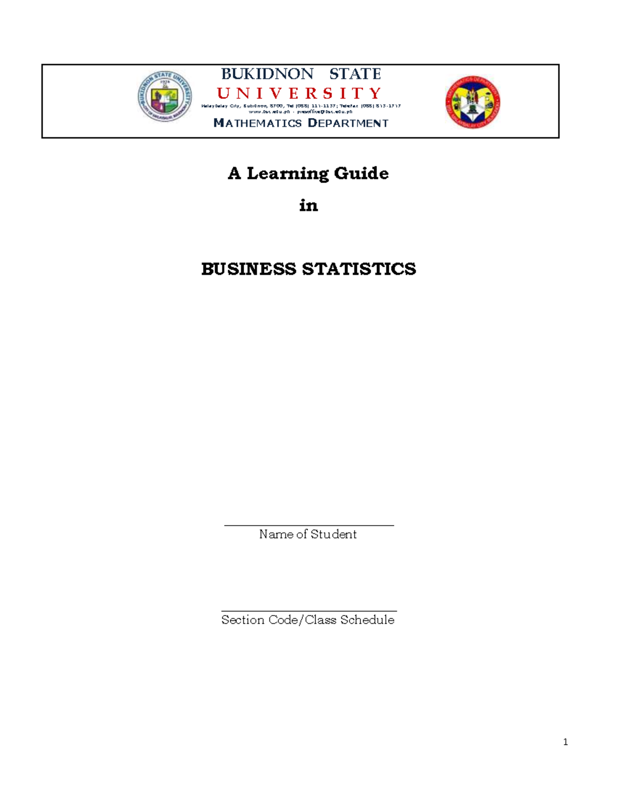 CBMEC 3 Lesson 1 - Introduction to Business Statistics Concepts - Studocu