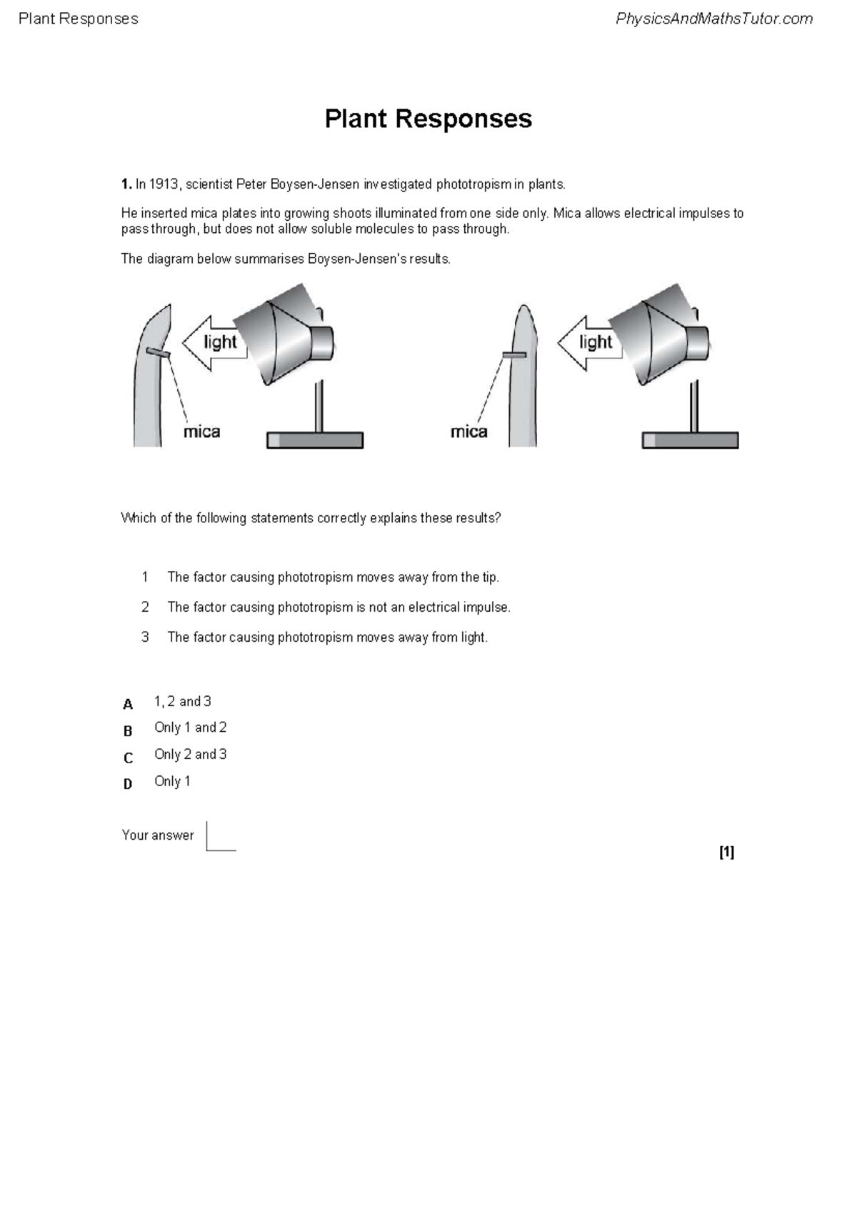 Plant Responses QP - Biology 5.1: Understanding Plant Hormones and ...