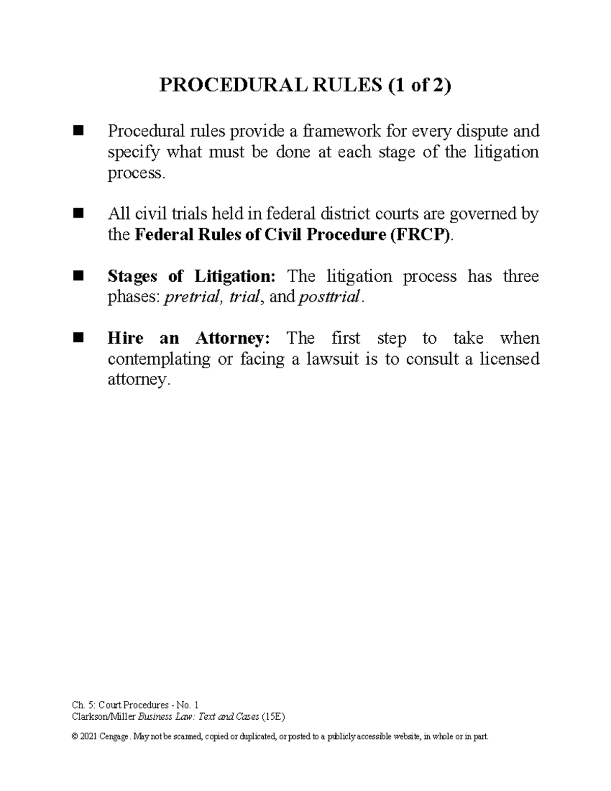 Court Procedures Overview: Pretrial, Trial & Posttrial Phases (BL 15E ...