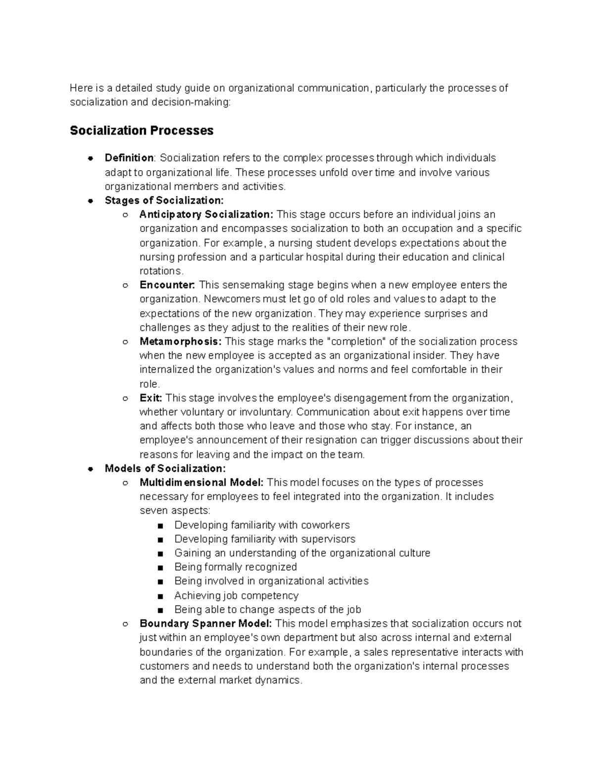 Comms final - Here is a detailed study guide on organizational ...