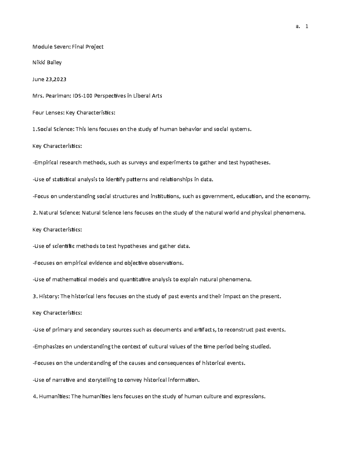 SNHU 107 Module Six Activity Template - Module Seven: Final Project ...