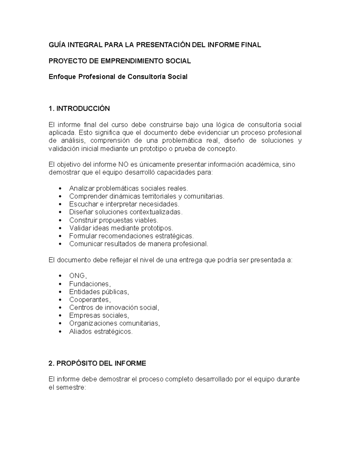 GUÍA INTEGRAL PARA EL INFORME FINAL DE PROYECTO DE EMPRENDIMIENTO ...