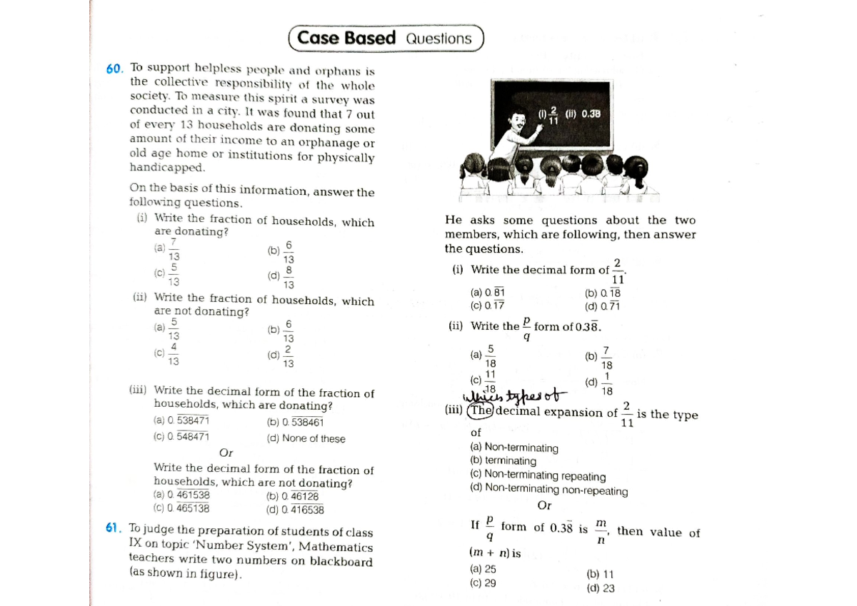 Class 9 Maths Case Based Questions on Donations and Geometry - Studocu