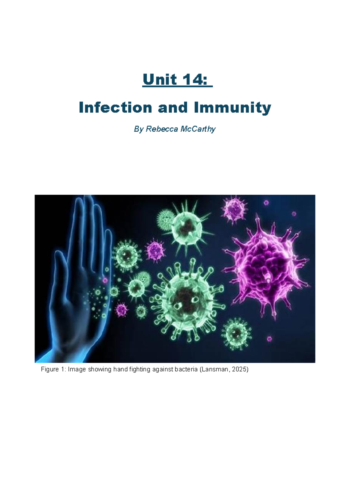 Infection & Immunity: Illustrated Report (Unit 14) - Studocu
