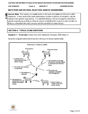 LN12 Genetics Terms - LIFE SCIENCE Grade 12 Session 12 LEARNER NOTES ...