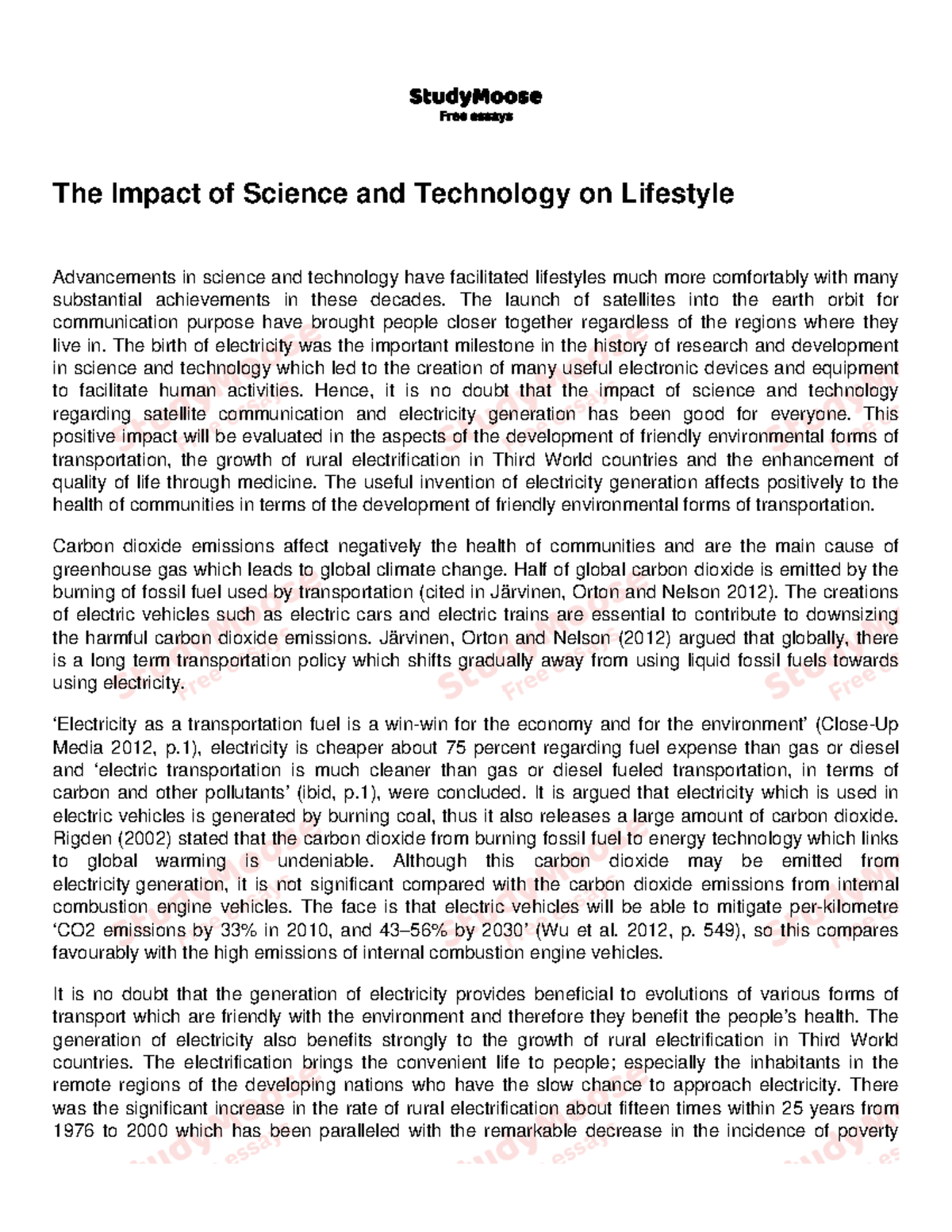 The Impact of Science and Technology on Lifestyle - The Impact of ...