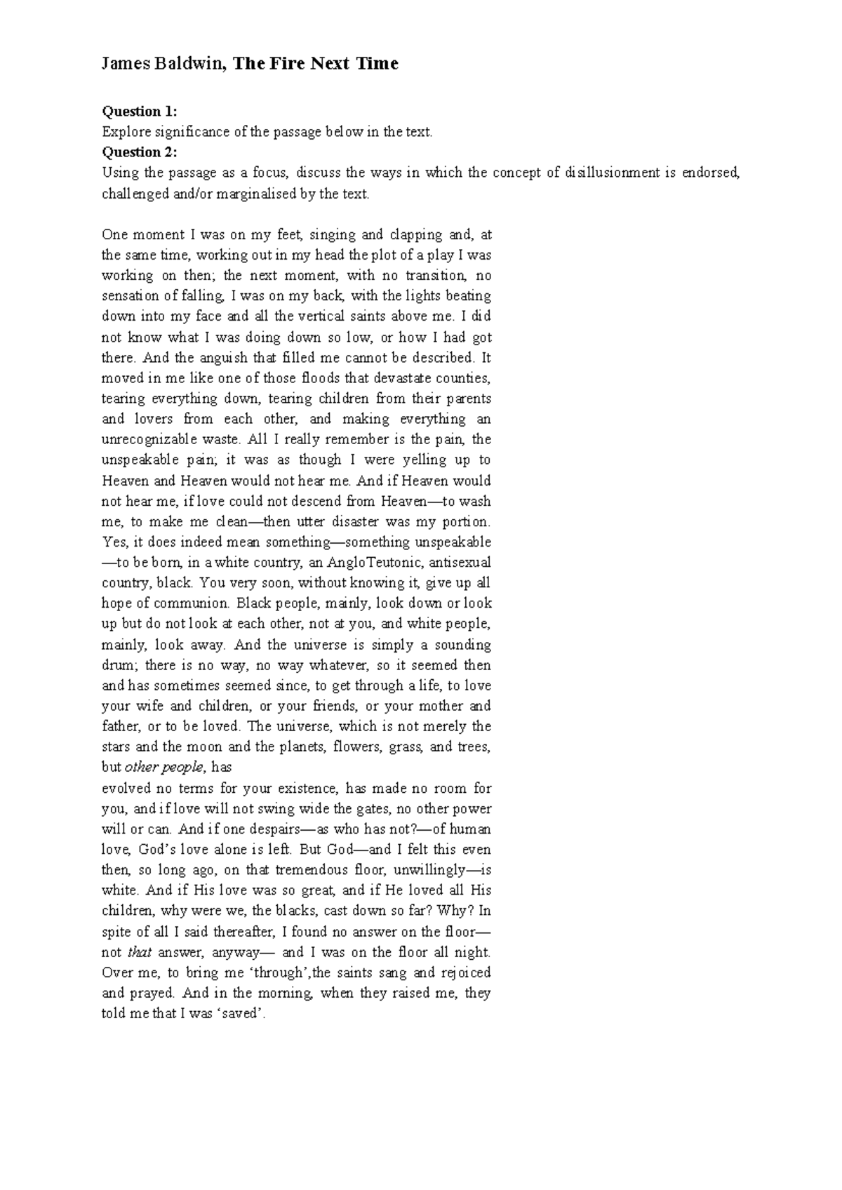 James Baldwin, The Fire Next Time: Significance & Disillusionment ...