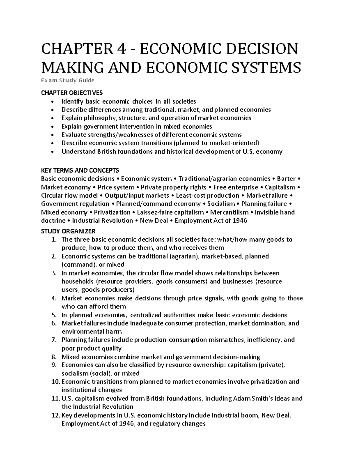 CHAPTER 4 - Economic Decision Making Study Guide - Studocu