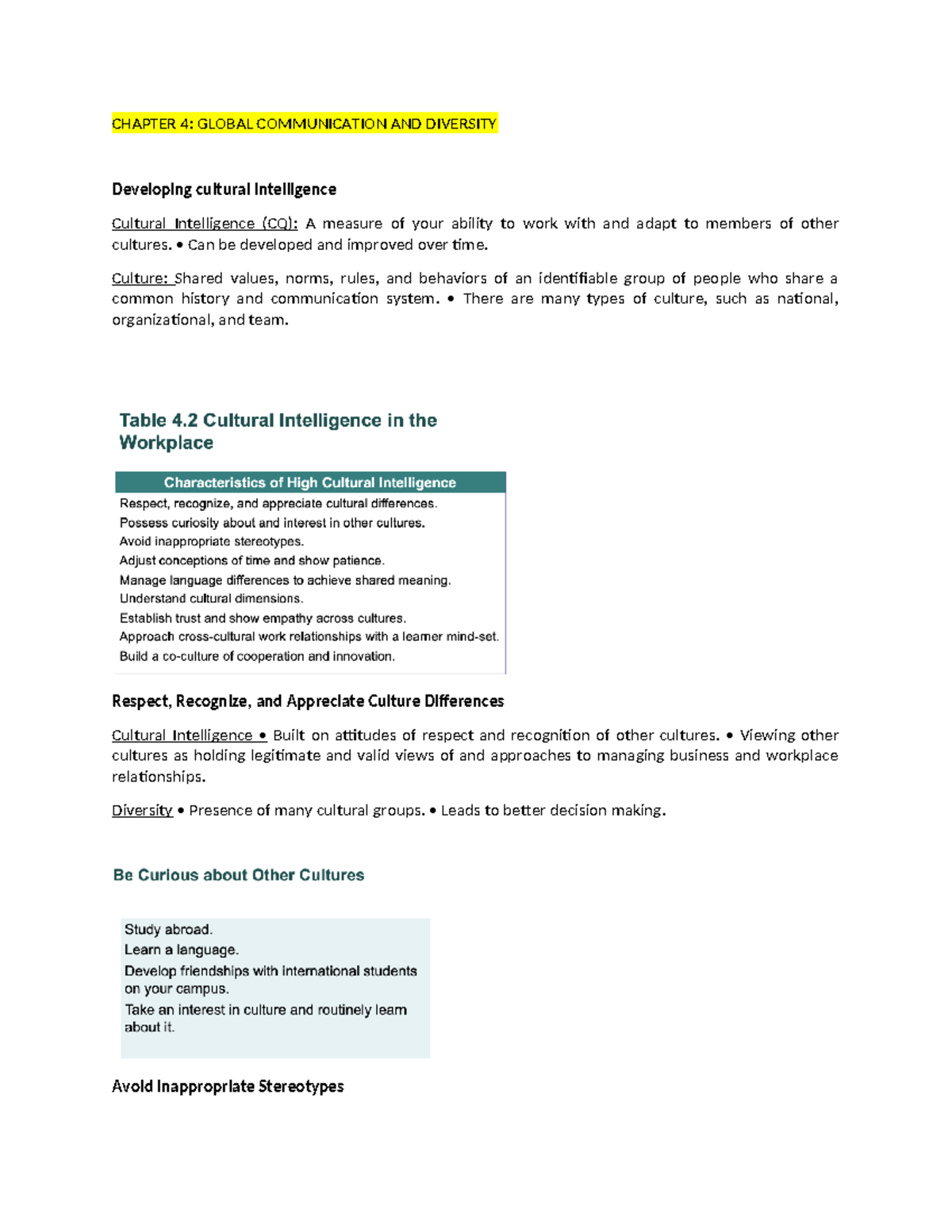 Chapter 4 - COMM 205 - Global Communication and Cultural Diversity ...