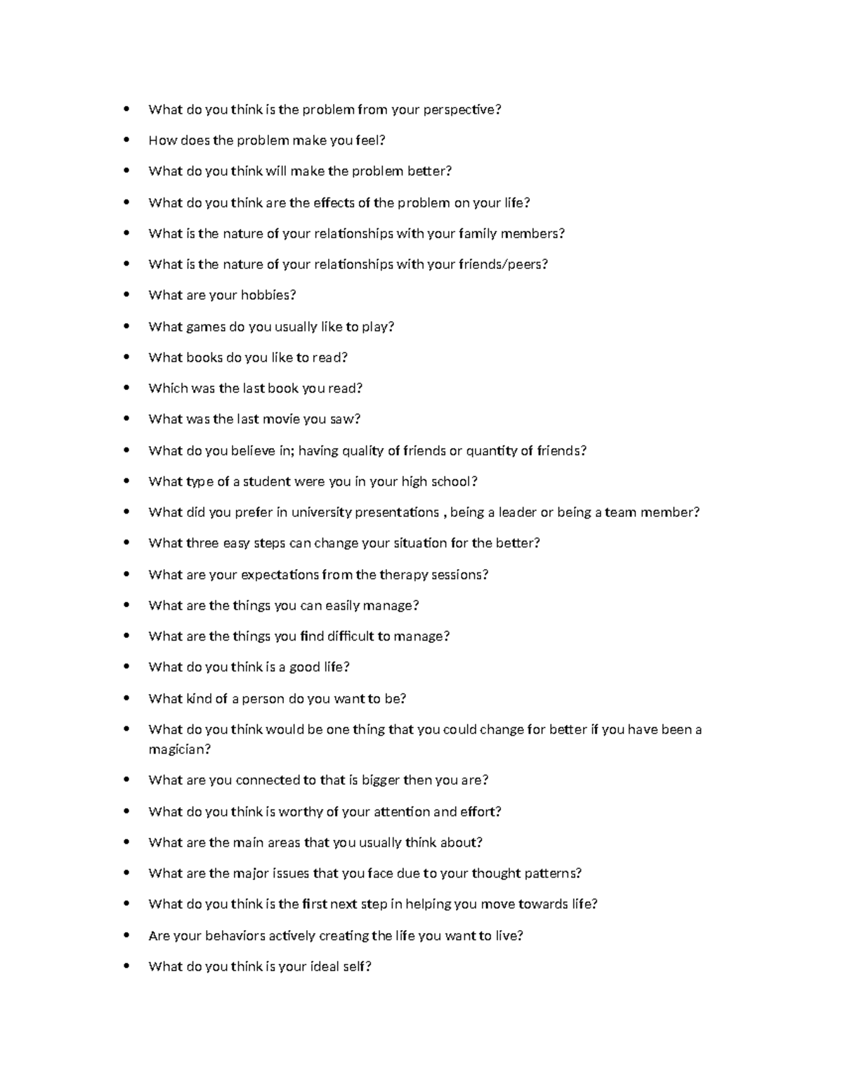 Questions for interview - What do you think is the problem from your ...