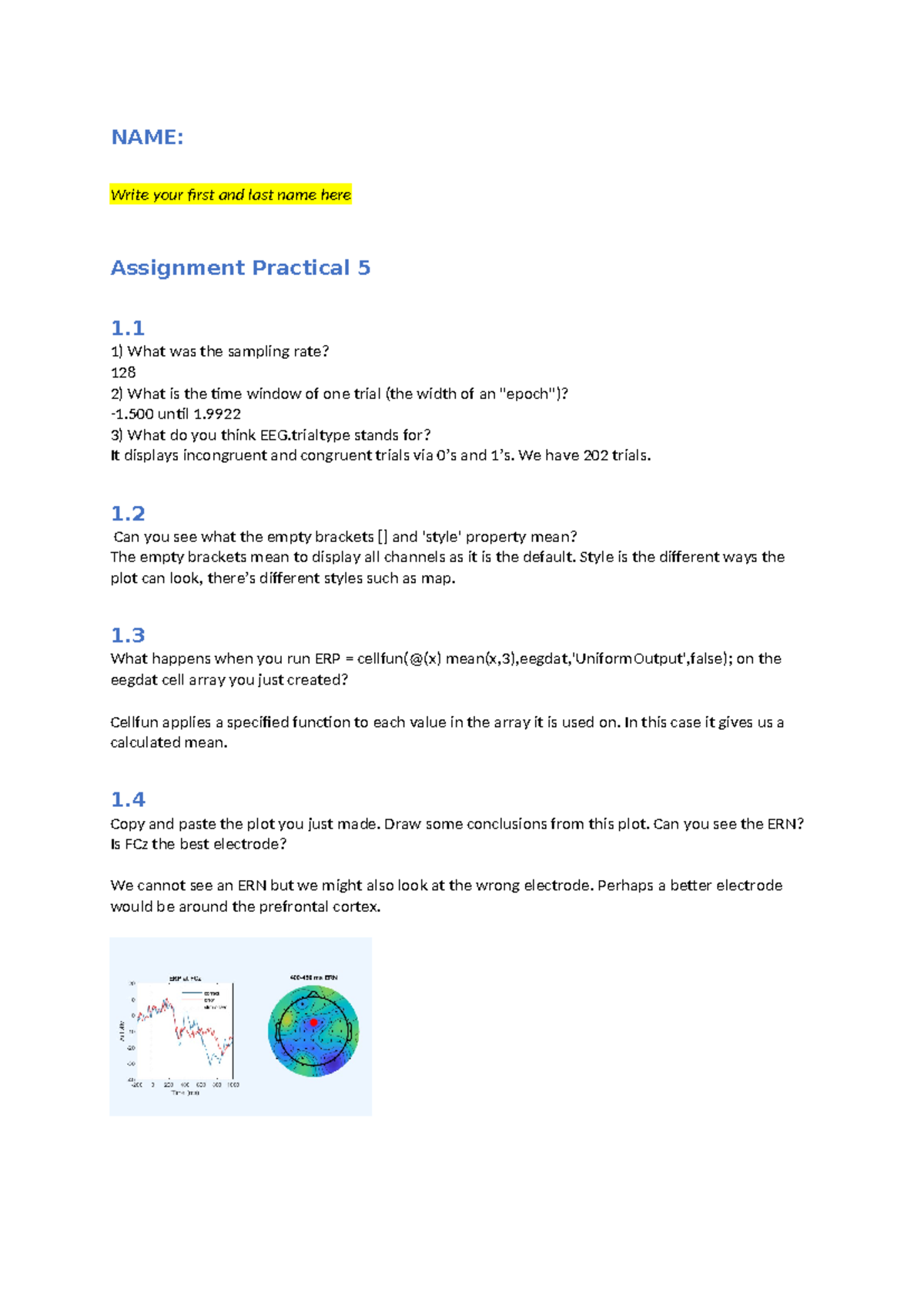 Practical 5 Assignment: EEG Analysis and Signal Processing Techniques ...