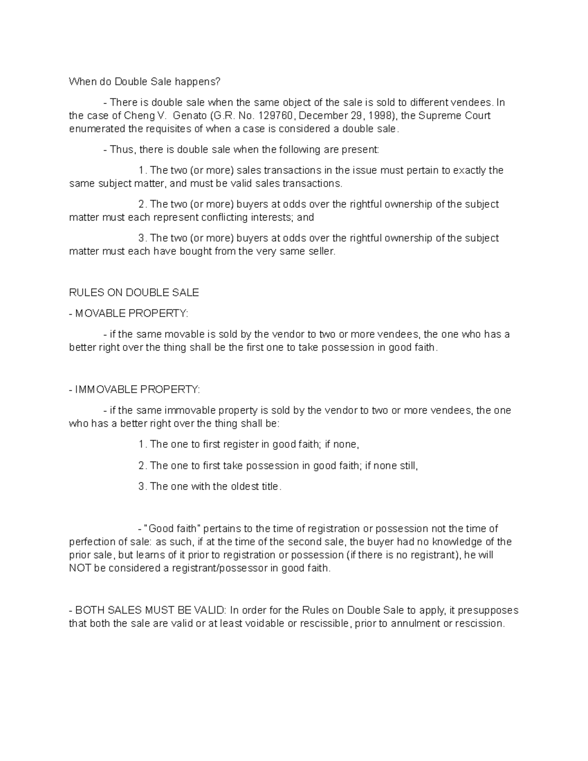 LAW NOTES: Understanding the Rules on Double Sale and Ownership Rights ...