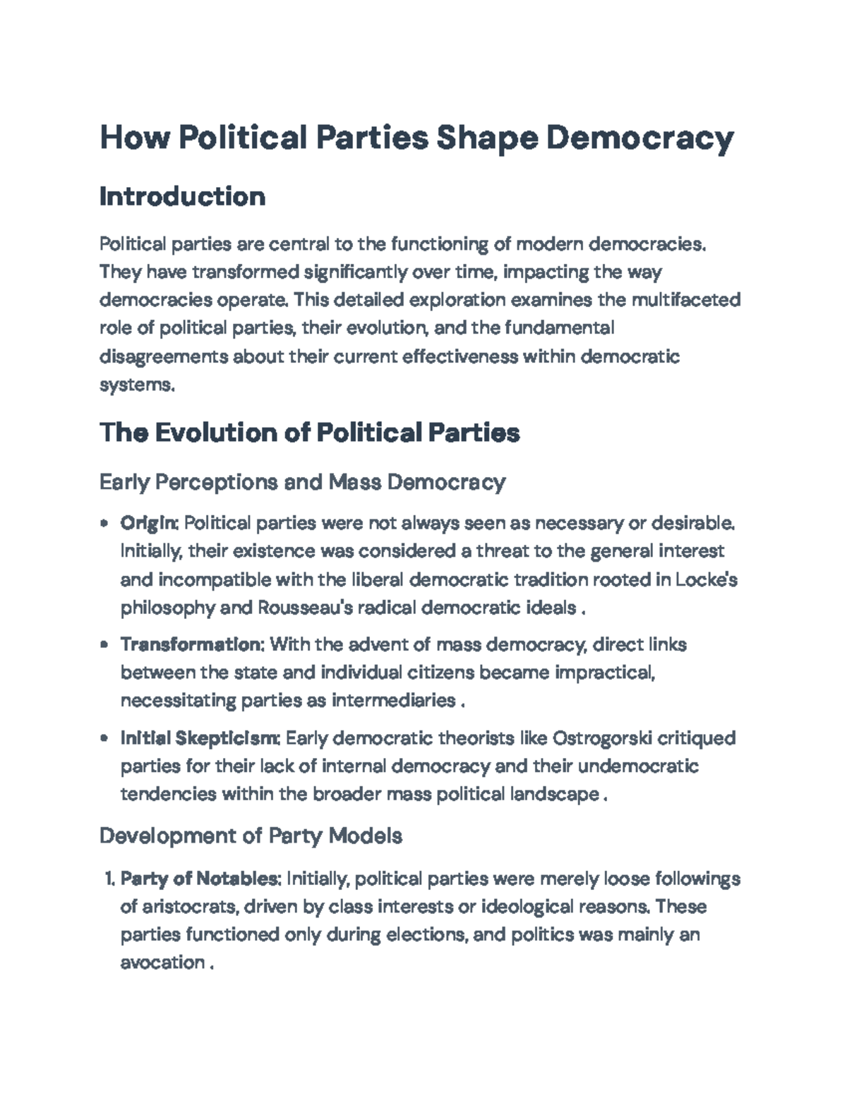Political Parties and Their Critical Role in Modern Democracy - How ...