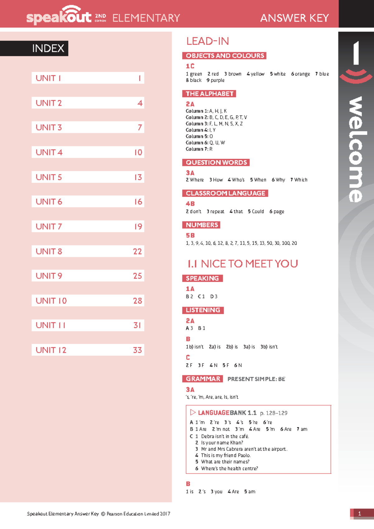 Speakout 2e Student Book Elementary Answer Keys Edition 1 - Studocu
