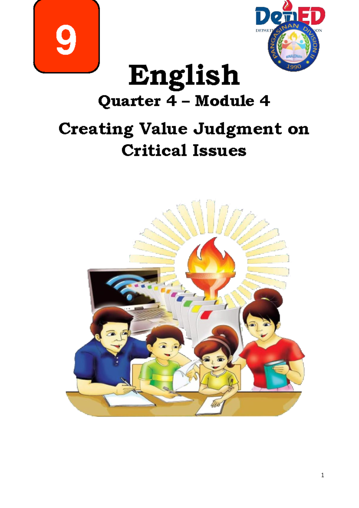 Grade 9 English Module 4: Value Judgment on Critical Issues - Studocu