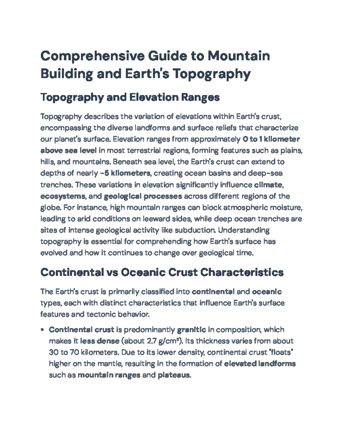 Geological Processes of Mountain Building: Orogeny & Topography ...