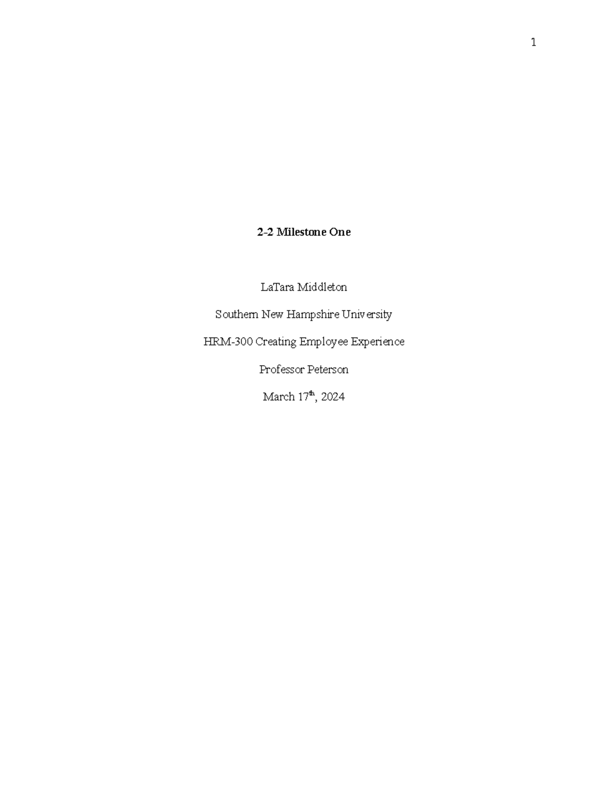 HRM-300: Turnover Analysis - Milestone One on Exit Interview Data - Studocu