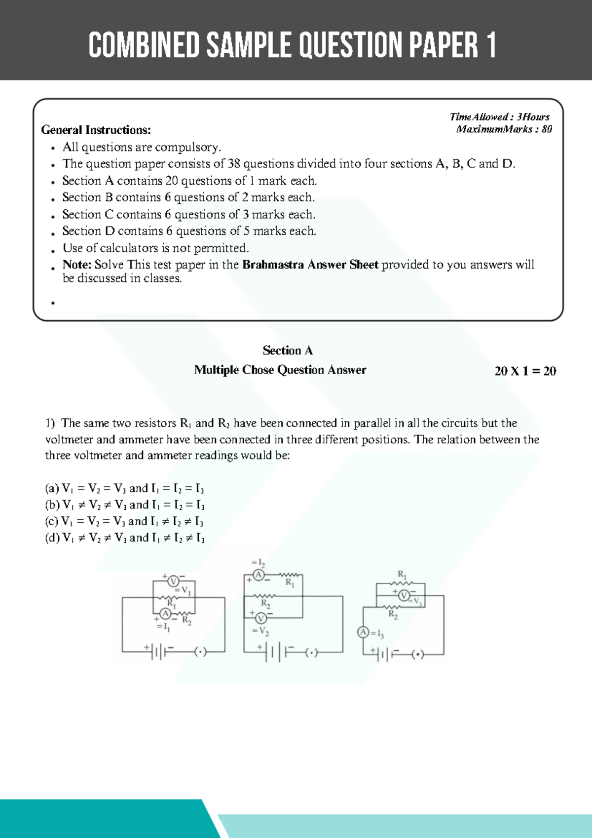 Combined Sample Question Paper 1 - Z 9876 - Sanjay Ghodawat School ...