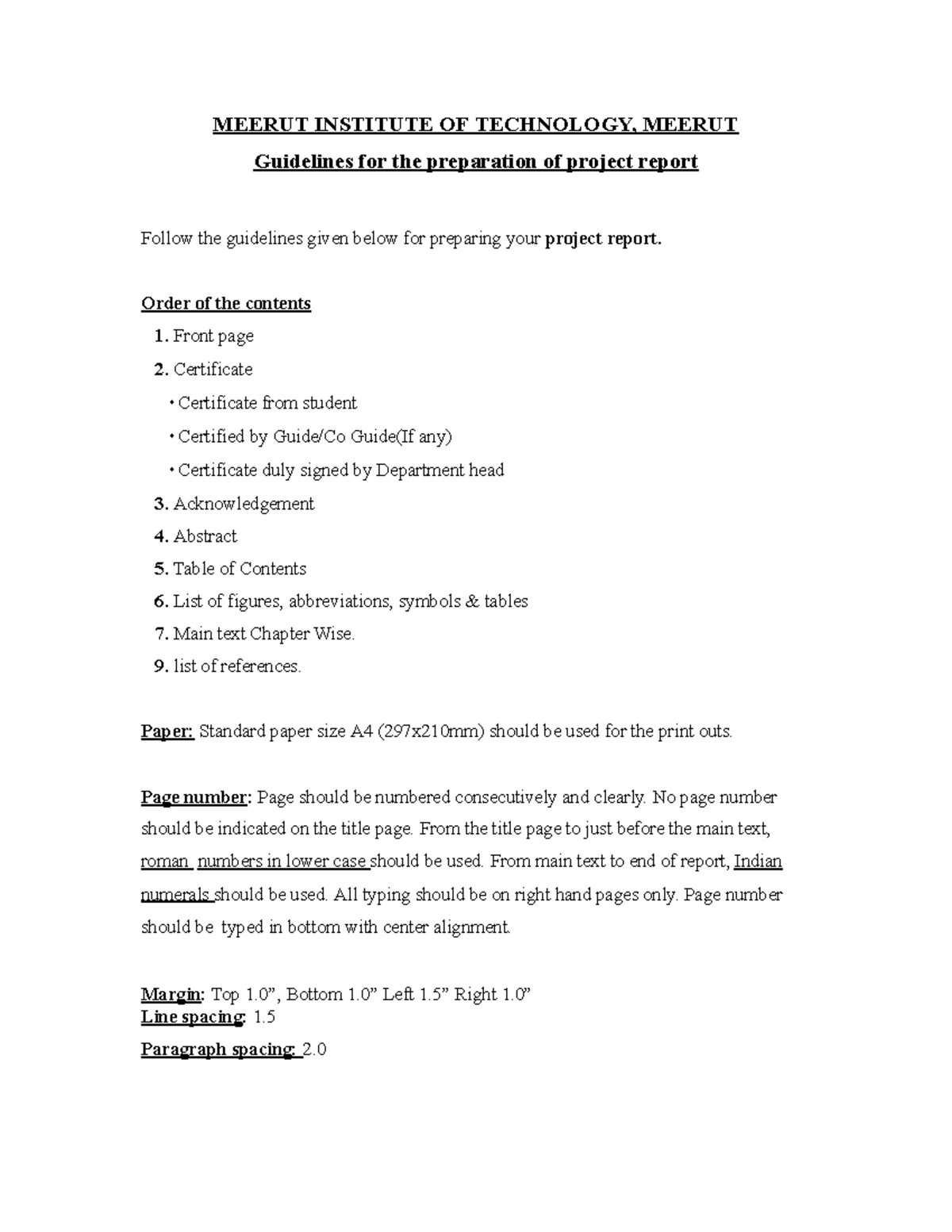 B.Tech Mini Project Report Guidelines - CSE 2025 - Studocu