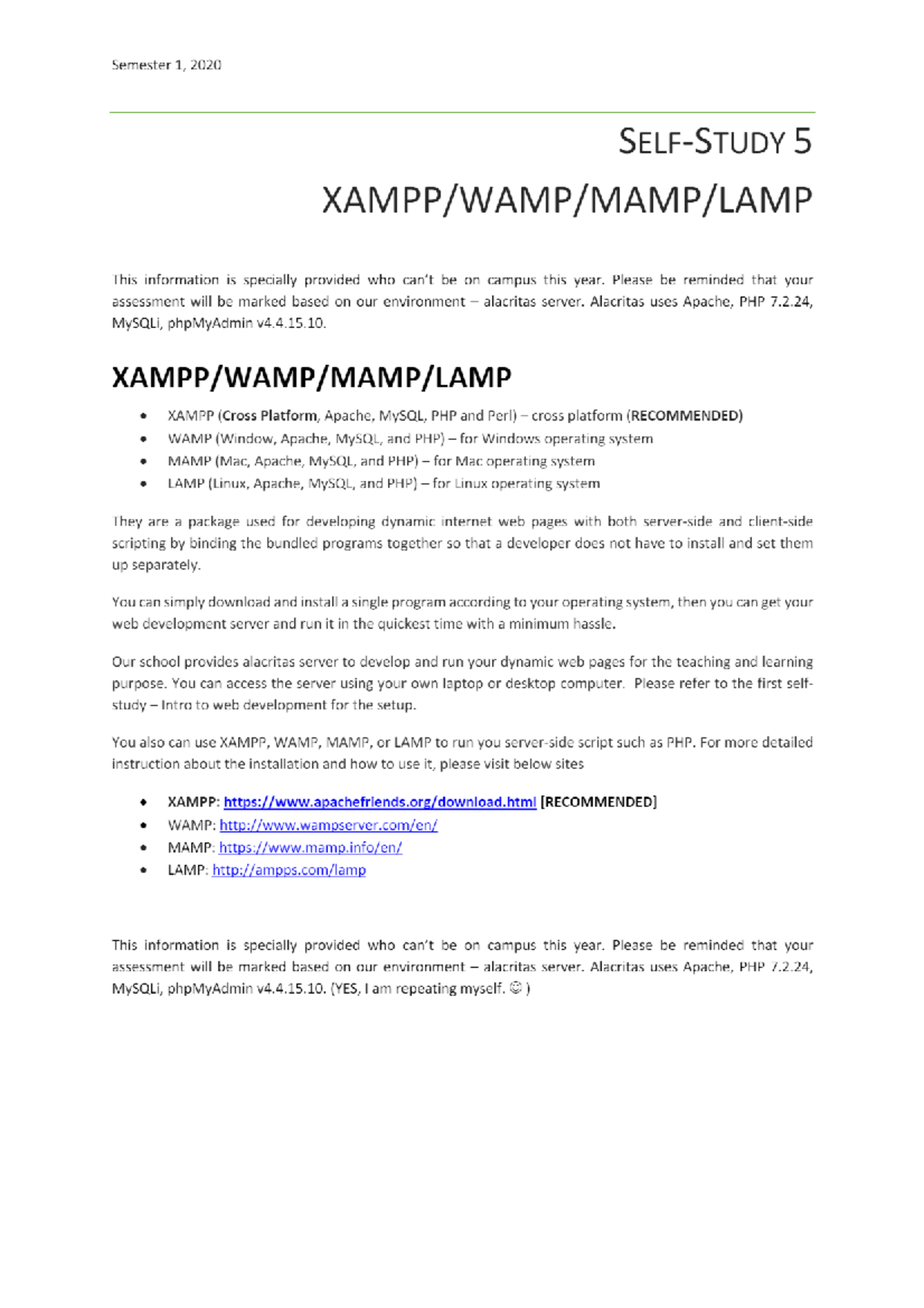 SS5 Xampp - KIT502 Web Development - K7I - UTAS - Studocu